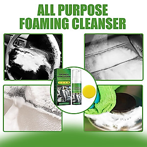Ganbaro Car Magic Foam Cleaner, Powerful Upholstery and Car Seat Stain Remover, Multipurpose Foam Cleaner for Car Detailing - 60ml with Cleaning Sponge