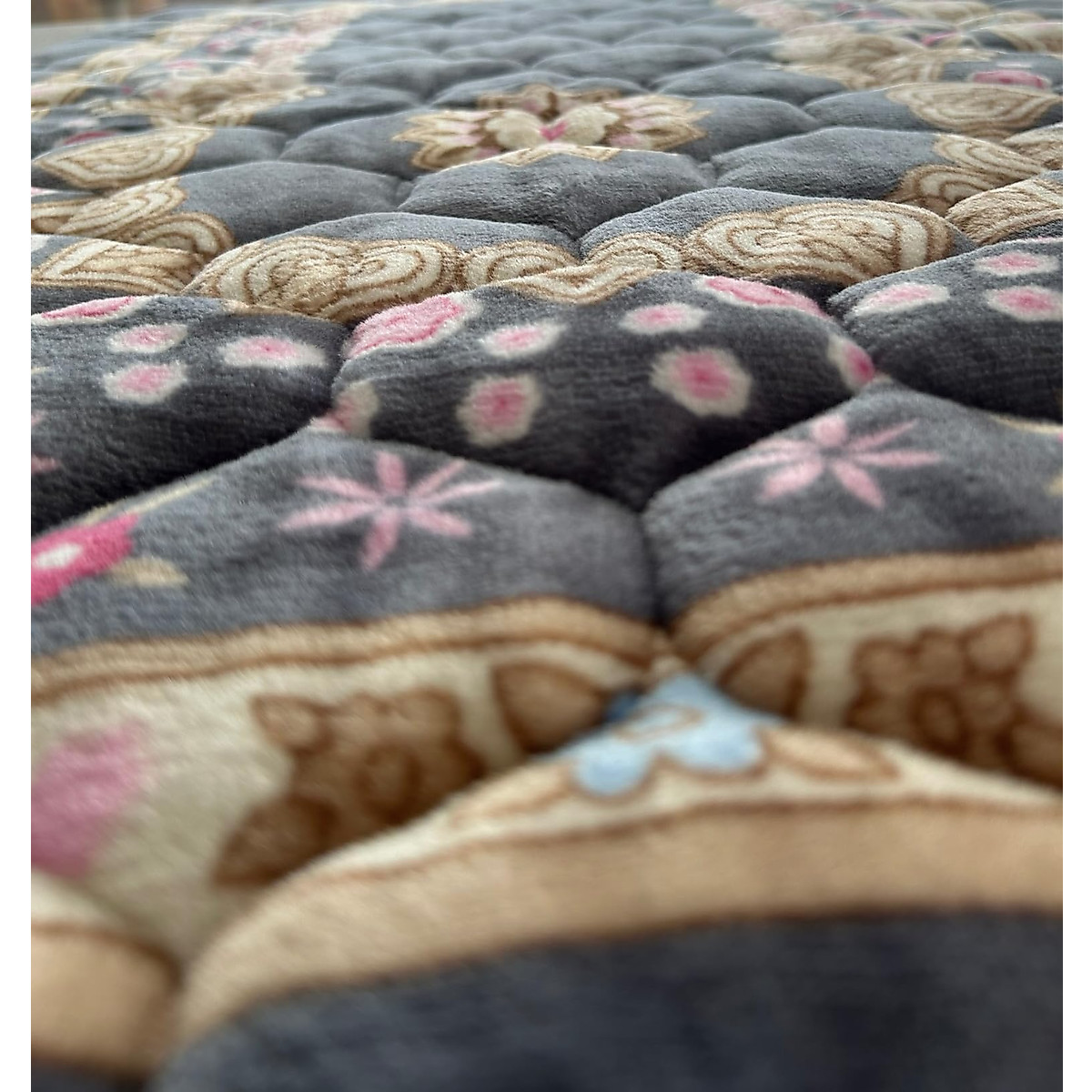 Prayer Mat Muslim Rug Islamic - Padded Thick Prayer Rug Sajadah for Men Women with Islam Prayer Beads for Eid Travel Ramadan, Soft and Luxury (Grey)