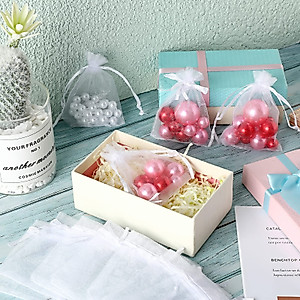 500 Pcs Organza Gift Bags Jewelry Bags Small Mesh Bags Drawstring Sachet Bags Wedding Favor Bags Bracelet Bags for Packaging Sheer Bags Jewelry Pouches for Small Gifts (White, 3 x 4 Inch)