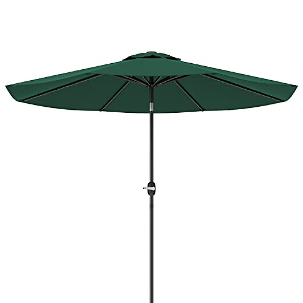 Greesum Patio Umbrella, Outdoor Market Table Parasol with Push Button Tilt, Crank and 8 Sturdy Ribs for Garden, Lawn Backyard & Pool, Green