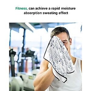 Golf Towel Pastoral Blue Leaves Seamless White,Waffle Pattern Microfiber Club Cleaner Golf Towels with Carabiner Clip for Women Men Dad,Aesthetic Botanical Art Golf Towel for Golf Bags,24x16in