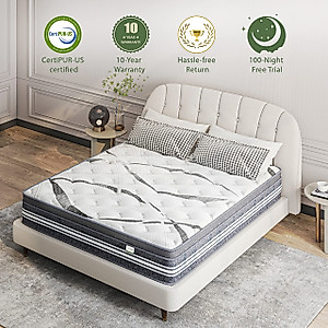 Naiveer Twin Mattress 10 Inch, Memory Foam Mattress in A Box, Hybrid Mattress with Individually Wrapped Coils, CertiPUR-US Certified, Medium Firm Twin Size Mattress for Back Pain & Pressure Relieve