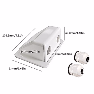 Witproton Waterproof Double Cable Entry Gland,UV Resistance Dual Cable Entry Housing for Rv, Boat,Camper (with 2 Cable Glands)