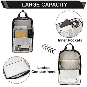 RAVUO Laptop Backpack Men Women, Water Resistant Vintage 15.6 inch School Back Pack College Bookbag Casual Daypack Travel Rucksack Black