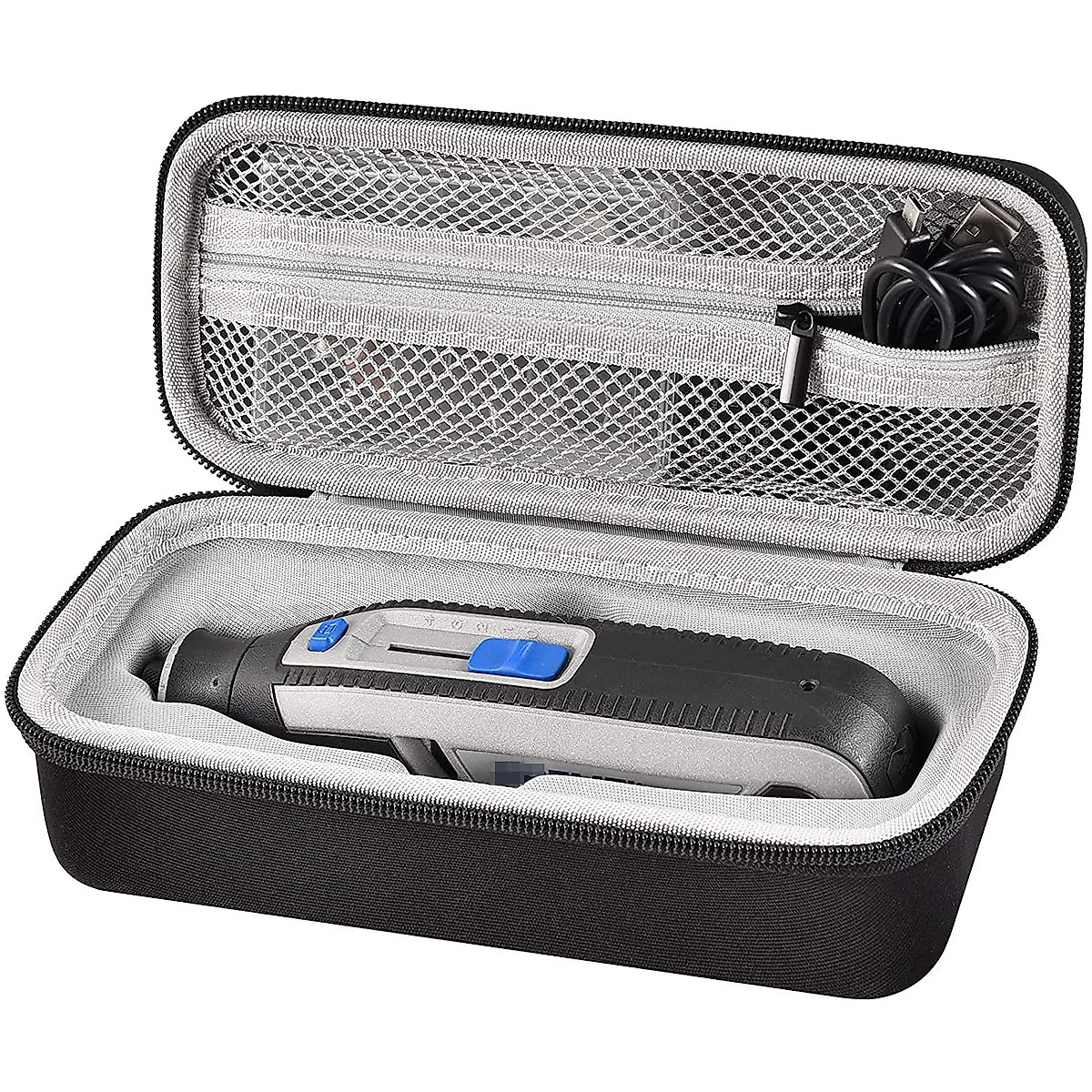 Case Compatible with Dremel Lite 7760 N/10 4V Li-Ion/ PawControl 7760-PET Dog Cordless Rotary Tool Multi-Purpose Kit, Zipper Mesh Pocket Storage Holder for USB Charging Accessory Changes (Bag Only)