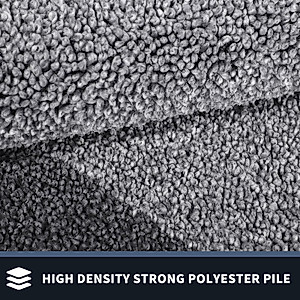 PURRUGS Dirt Trapper Door Mat 20" x 32", Non-Slip/Skid Machine Washable Entryway Rug, Shoes Scraper, Throw Rug, Super Absorbent Area Rug for Muddy Wet Shoes and Paws, Light Grey & Grey