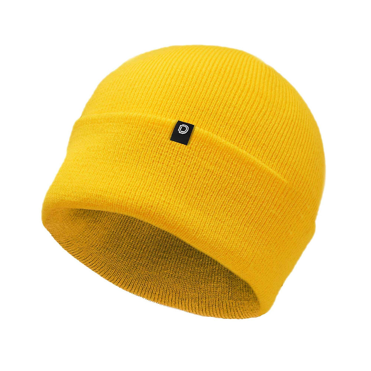 DALIX Cuff Beanie Cap 12" in Yellow