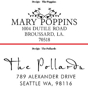 20 Designs to Choose!! Personalized - Address Stamp - Customized Stamp - Self-Inking Return Address Mail 3 Lines Custom Address Stamper - Black Red Blue Purple Green Ink - Wedding Invitation Stamp