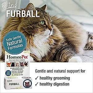 HomeoPet Feline Furball, Natural Hairball Support, 15 Milliliters
