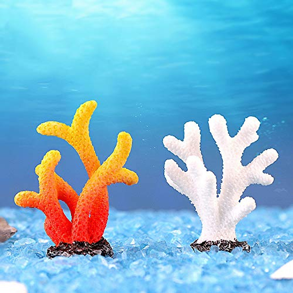 Danmu 10Pcs of Random Style Polyresin Coral Ornaments, Aquarium Coral Decor for Fish Tank Aquarium Decoration Approx. 1.7" in Height