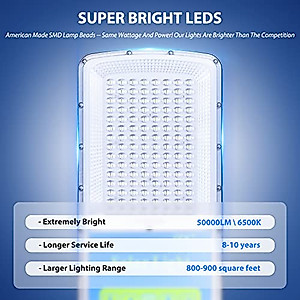 OKPRO Solar Powered Street Light, Super Bright LED Street Light, 500W Outdoor Solar Powered Light, IP66 Waterproof Solar Powered Street Light, Dusk to Dawn, for Lawn, Yard, or Driveways