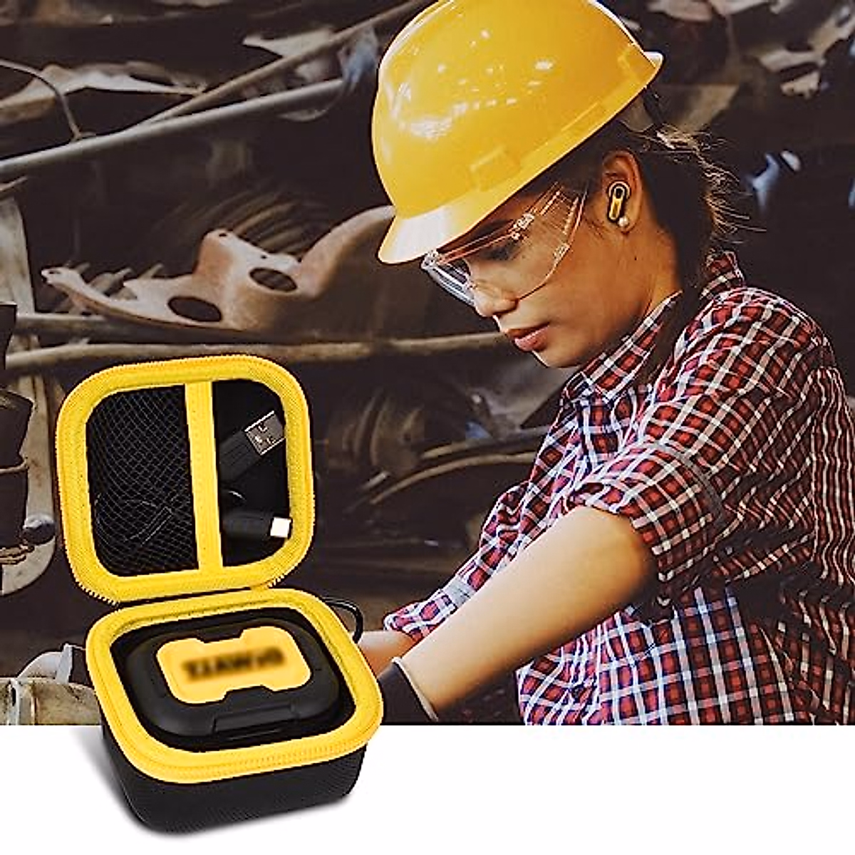 Earbud Case Compatible with DEWALT True Wireless Bluetooth TWS Headphones, Storage Holder for Jobsite Pro-X1 Wireless Earphone, Headset Charging Box & Accessories Pouch Organizer - Bag Only