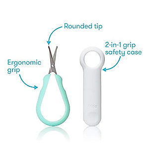 Frida Baby Easy Grip Nail Scissors | Grooming Essentials Safe for Infant Newborn Toddler Nails