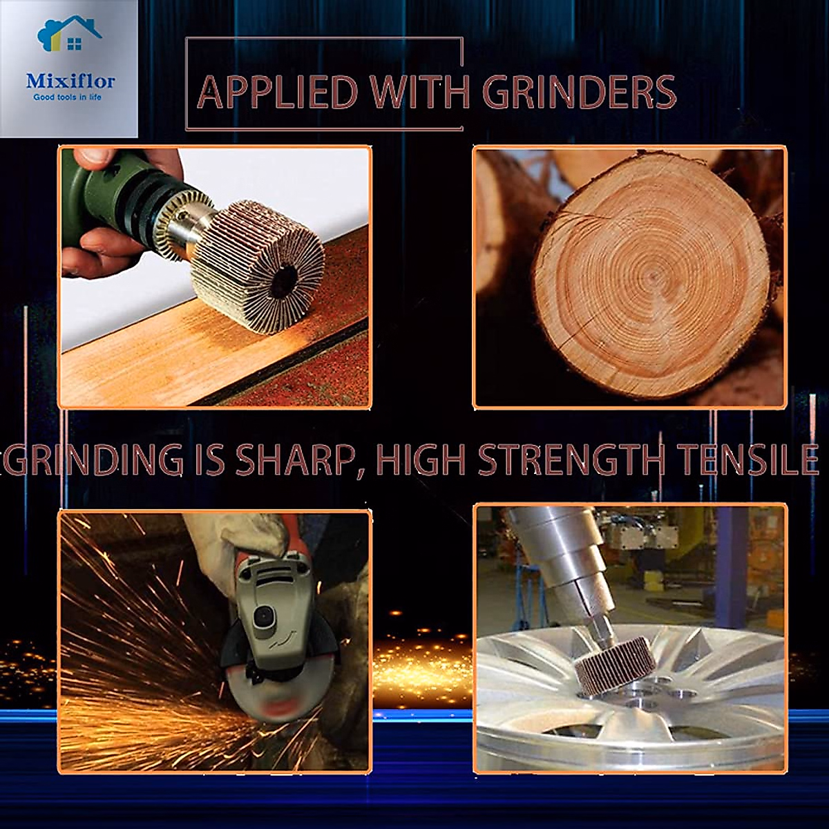 12 Pcs Abrasive Flap Wheel Sander Set, 1/4”Shank Flap Sander for Drill, Flap Wheel Sander Drill Attachment, 80 Grit Flap Wheels