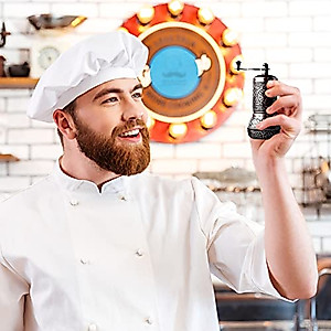 Bazaar Anatolia Turkish Pepper Mill Grinder Refillable Spice 4.2" Manual Crank Handle (Dark Silver)