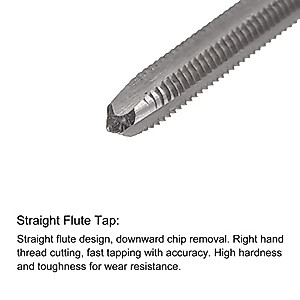 uxcell M3 x 0.5 Straight Flute Thread Tap and 3mm Twist Drill Bit Set, Metric Titanium Plated 6542 High Speed Steel Drilling Bit Machine Threading Tap