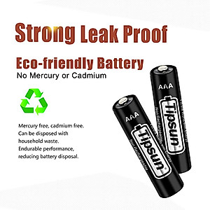 Tipsun AAA Lithium Batteries, Longer Lasting Energy FR03 Battery, 1100mAh Lithium Cells 12pack