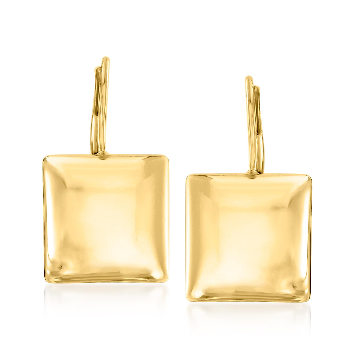 Ross-Simons Italian 18kt Gold Over Sterling Square Drop Earrings