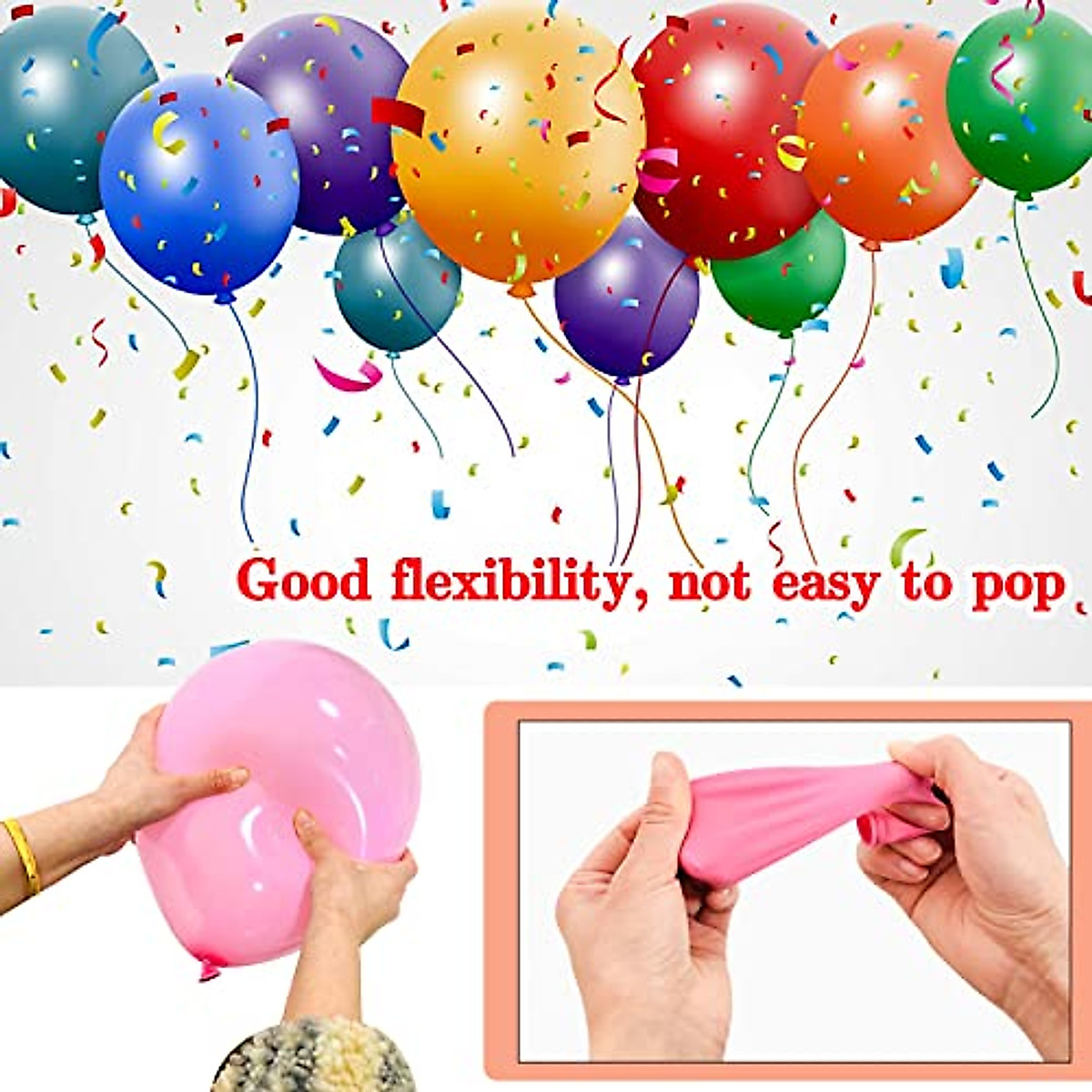 Pink White Gold Latex Balloons Kit 12 Inch, Pink Gold Confetti Balloons Party Decoration Supplies for Girl‘s Birthday Baby Shower valentines day.51pcs…