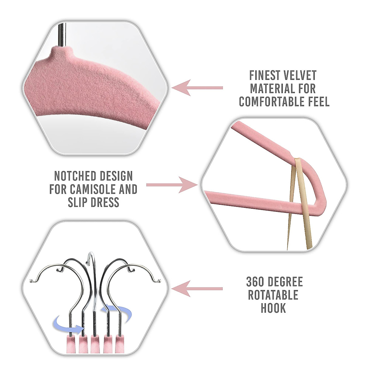 Babyrish Baby Hangers for Closet - Cute Yet Sturdy Baby Clothes Hangers for Newborns, Toddlers and Kids - Space Saving, Non Slip Kids Hangers for Nursery - Pack of 20 Pink Velvet Hangers (20, Pink)