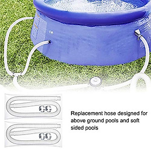 Premium Quality Kinkproof PVC Ground Swimming Replacement Pool Filter Hose, 1.25 x 57 Inch Pump Hose Works with All Filter Pumps for 330 GPH, 530 GPH, and 1,000 GPH, 2 PCS (white)