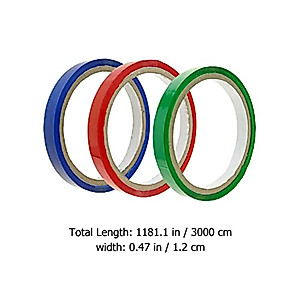 Homoyoyo Spike Tape 18Pcs Bag Sealing Tape Blue Green Red Poly Bag Sealing Tape Tape Bag Sealer Accessories for Bag Sealing Machine 12mm 30m Color Masking Tape