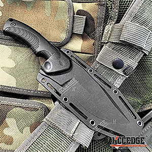 Tactical Knife Hunting Knife Survival Knife 9" Full Tang Fixed Blade Knives Camping Accessories Camping Gear Survival Kit Survival Gear And Equipment Tactical Gear 80213 (Silver)