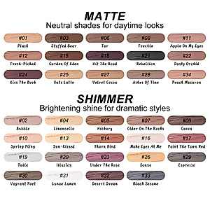 FOCALLURE No Crease Eyeshadow Stick, Creamy Eye Shadow Stick, Matte & Shimmer Eyeshadow Pencil, Smudge-proof, Built-in Smudger, BUBBLE