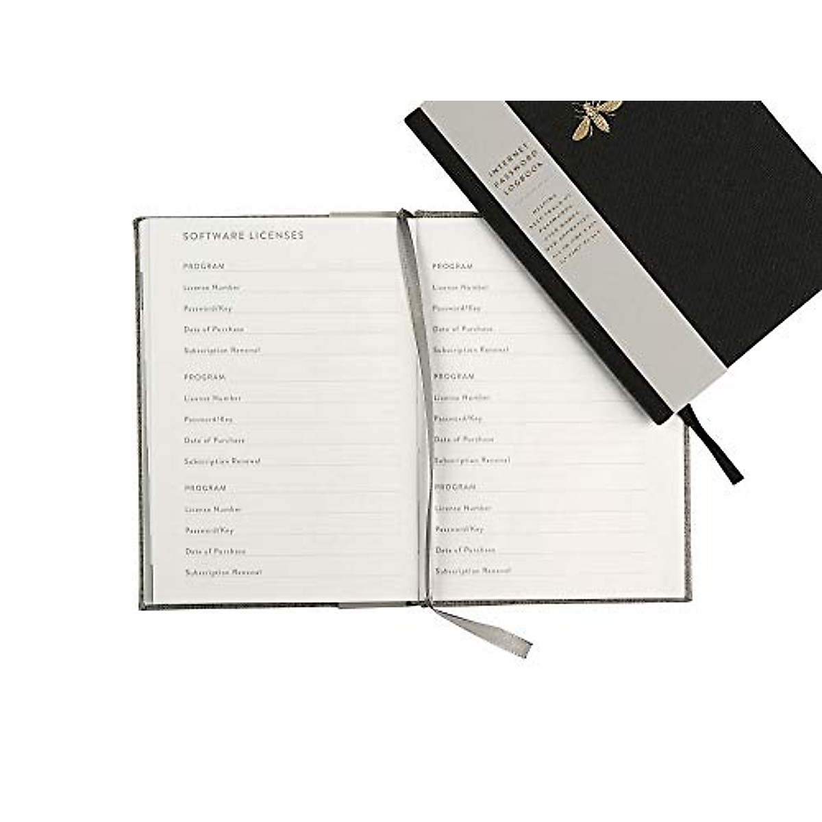 Eccolo Password Keeper Book with Alphabetical Tabs, Discrete Computer and Website Login Password Book and Organizer, Hardcover Pocket Size Journal Notebook for Everyday Use (Black, 5.75x4 inches)