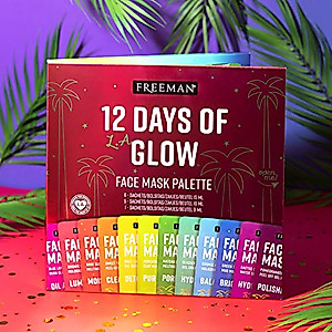 Freeman Beauty Glow Face Mask for Skin Care, With Clay, Peel-Off, Sugar, and Mud Masks, Set of 12