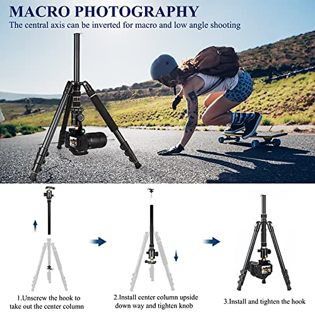 Tripod for Camera, VICTIV Heavy Duty Camera Tripod Monopod, Aluminum Travel Tripod for DSLR, Professional Tripod Stand with Strong Locking Ball Head and 2 Aluminum Quick Release Plate - Gold