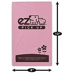 EZ 1000 Pet Waste Disposal Dog Poop Bags, Pickup Bags Pink (Single roll, not on Small Rolls)