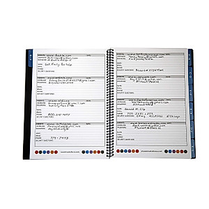 RE-FOCUS Password Book with Alphabetical Tabs 10"x7.5" Spiral Bound Credentials keeper Saves All Internet Login Details (Black)