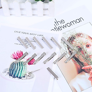 Elcoho 150 Pieces Metal Hair Clips Single Prong Alligator Clips Curl Clips Silver Hairbow Accessory