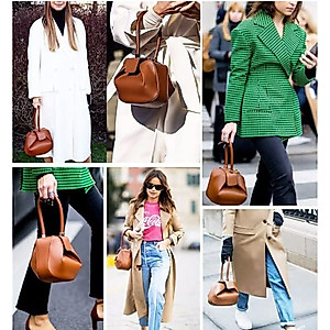 Women's Genuine Leather Handbags Shoulder Tote Top Handles Crossbody Bag Satchel Designer Purse (Large, Khaki)