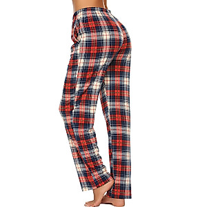 Ekouaer Womens 2 Pack Lounge Pants Comfy Pajama Pants Plaid Pajama Bottoms with Pockets Drawstring Pj Bottoms
