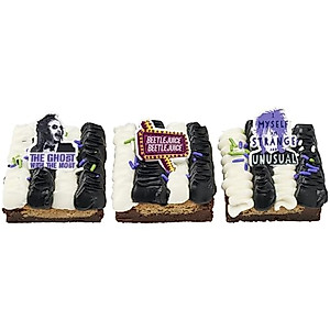 DecoPac Beetlejuice Rings, Cupcake Decorations Featuring Beetlejuice & Lydia, Cupcake Toppers For Cakes, Cupcakes, Treats - 24 Pack