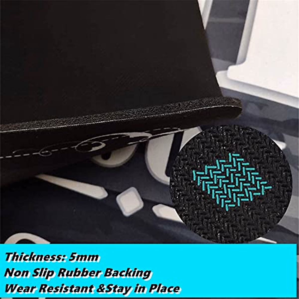 ABREEZE Laundry Room Rug 20x59 Load of Fun Rug Floor Mat for Washroom Mudroom Rubber Runner Farmhouse Large Laundry Rug Mat Washer and Dryer Carpet Black Laundry Room Decor and Accessories