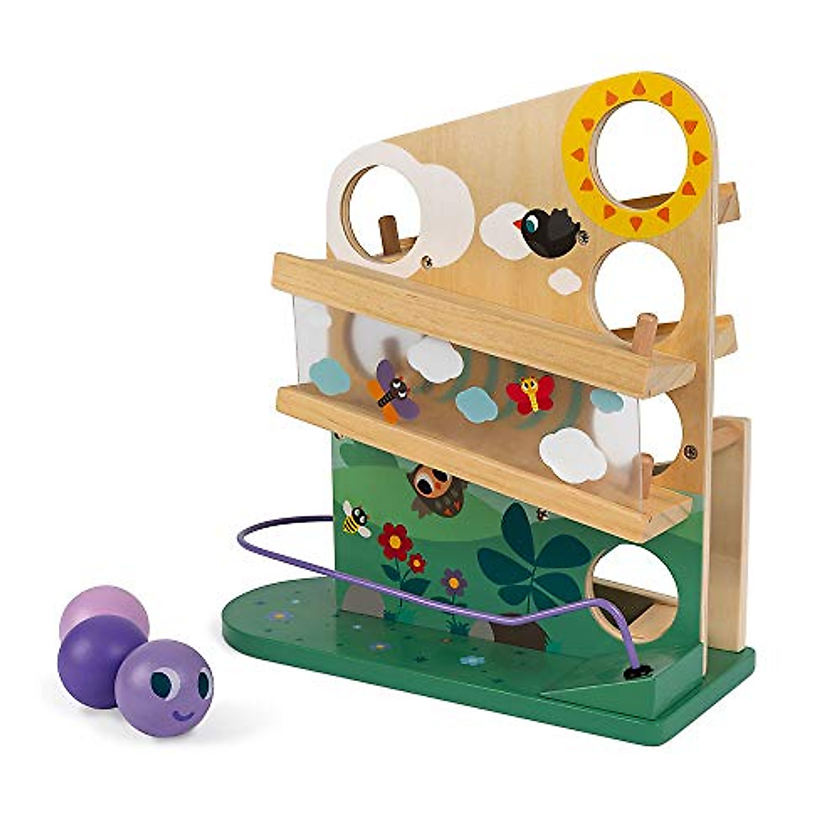 Janod Wooden Caterpillar Ball Track - Ages 12+ Months - J08055