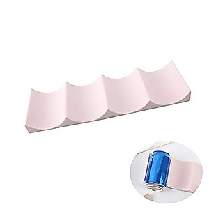 Creative Fridge Monkey Mat Refrigerator Organizer - Elegant and Modern Wine Rack Table Top Wine Storage Stacks Cans and Bottles for Easy Storage (Milky White)