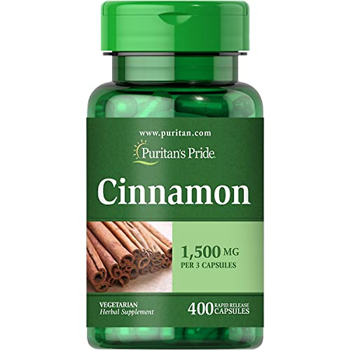 Puritans Pride Cinnamon 500 Mg, Helps Support Sugar Metabolism, 400 Count