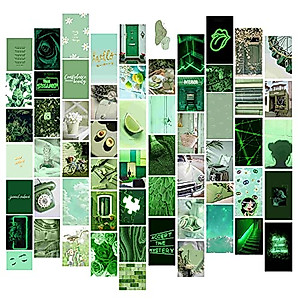 TE SIER 60PCS Green Wall Collage Kit,Green Aesthetic Pictures,Room Decor for Bedroom Aesthetic,Wall Art Posters for Room - Teen Room Décor,Art Pictures,Photo Collection