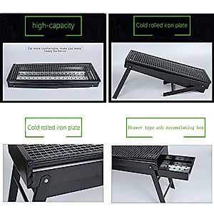 LSJZZ Charcoal Grill,Outdoor Folding Barbecue Portable BBQ Screw Type BBQ Camping Grills,for Smoker BBQ for Picnic Garden Terrace Camping Travel