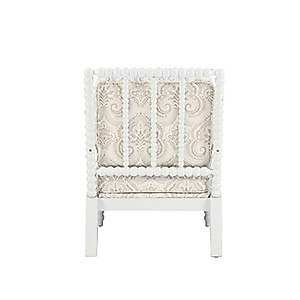 Linon Linda Beige Spindal Wood Frame Chair, Cream