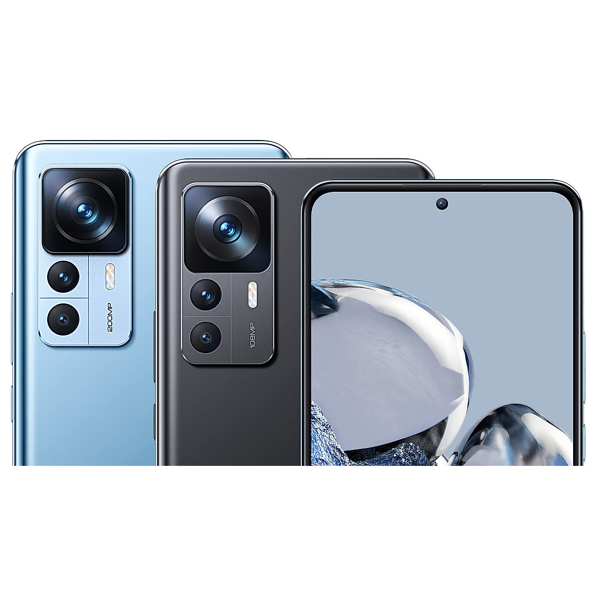 Xiaomi 12T PRO 5G + 4G LTE (256GB+8GB) Unlocked Worldwide (Only T-Mobile/Metro/Mint USA Market) 200MP Pro Camera 6.67" 120Mhz + (w/Fast 51w Car Charger) (Blue Global Version)