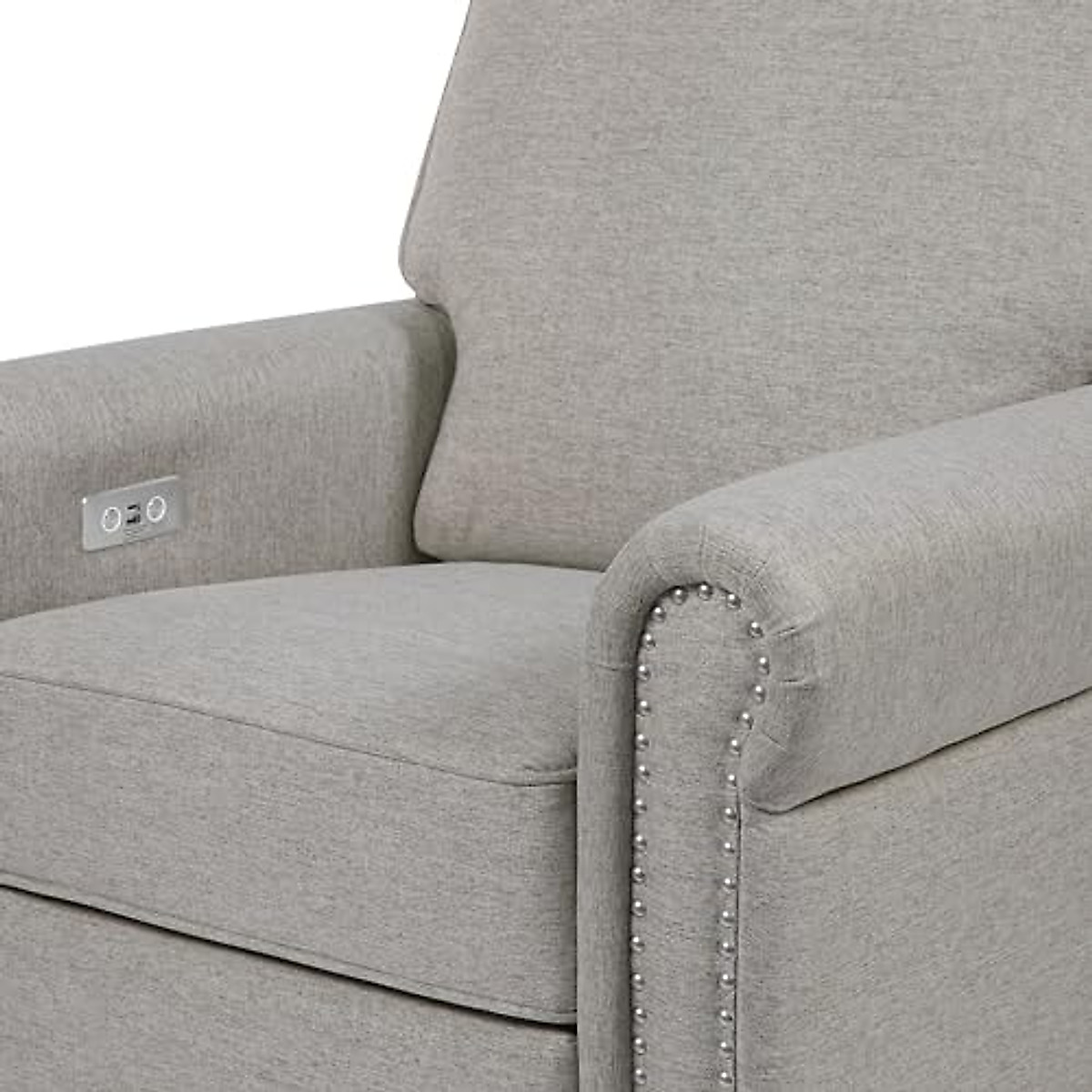 Namesake Linden Electronic Recliner and Swivel Glider with USB Port in Performace Grey Eco-Weave, Water Repellent & Stain Resistant, Greenguard Gold & CertiPUR-US Certified