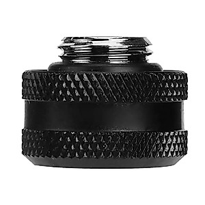 Dracaena 6 Pack G1/4" Thread to 12mm OD hard Tubing Compression Fitting with Rings for rigid acrylic Tube for Computer Water Cooling System, Black