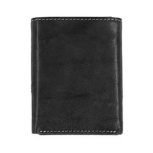 Steve Madden Men's RFID Trifold Wallet with ID Window, Black (Antique), One Size