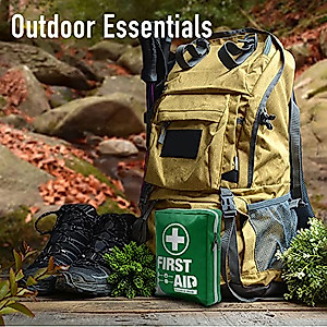 First Aid Kit -Compact First Aid Bag(175 Piece) - Includes 2 x Eyewash,Instant Cold Pack,Emergency Blanket for Home, Office, Vehicle,Camping, Workplace & Outdoor Green