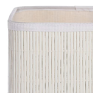 Sorbus Bamboo Storage Baskets - Set of 3 - Organizer Bins for Closet, Open Shelves, Bedroom - Fluted Design - Fabric Lining - Generous Depth & Large Size